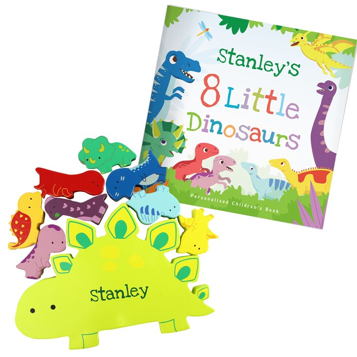 Personalised Dinosaur Book & Stacking Toy | SpecialMoment.co.uk