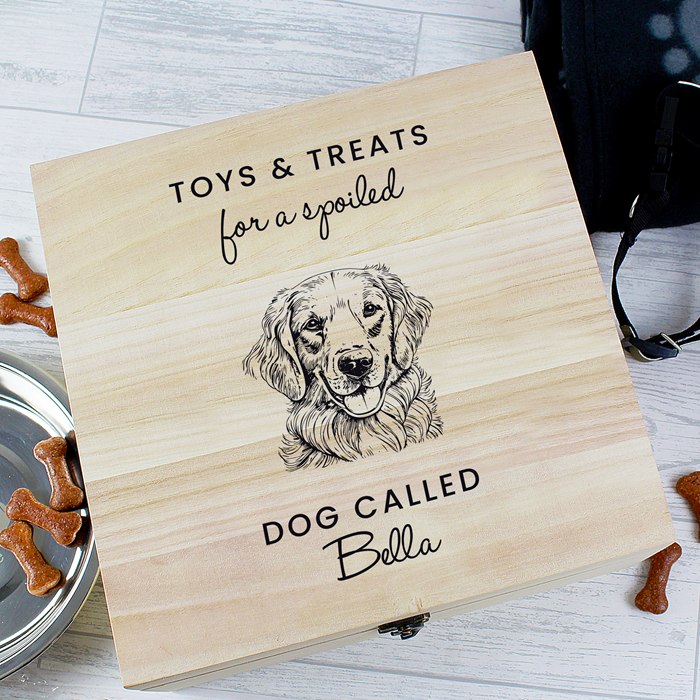 Personalised Dog Breed Wooden Storage Box | SpecialMoment.co.uk