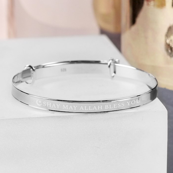 Personalised Eid Sterling Silver Childs Expanding Diamante Star ...