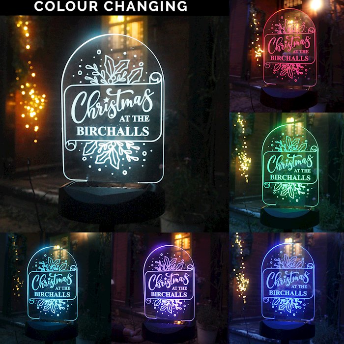 Personalised Family Christmas Outdoor Solar Light | SpecialMoment.co.uk