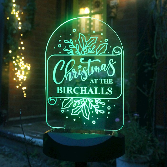 Personalised Family Christmas Outdoor Solar Light | SpecialMoment.co.uk