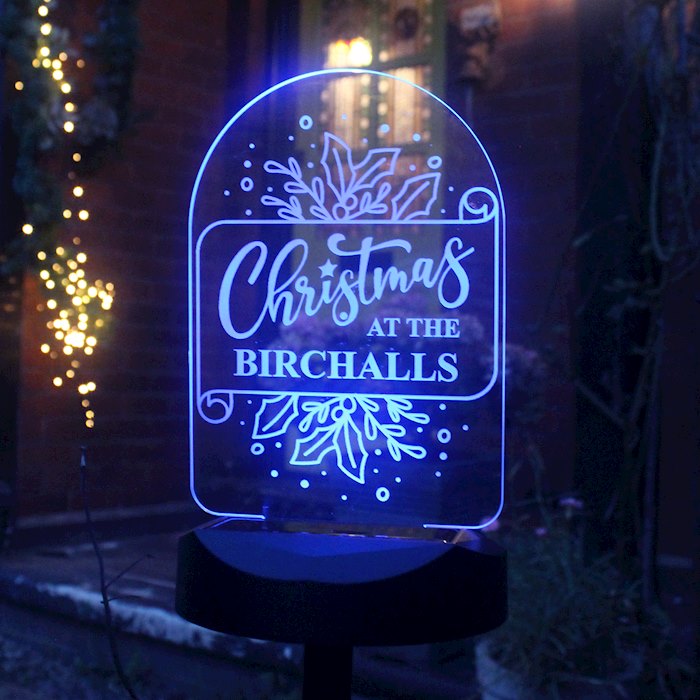 Personalised Family Christmas Outdoor Solar Light | SpecialMoment.co.uk