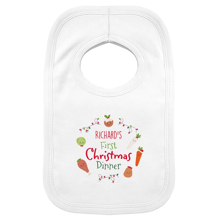 Personalised 'First Christmas Dinner' Bib | SpecialMoment.co.uk