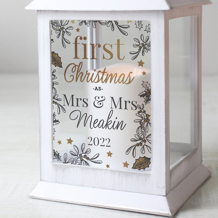 Personalised First Christmas White Lantern | SpecialMoment.co.uk