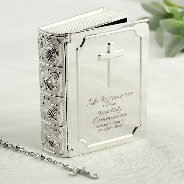 Personalised First Holy Communion Bible Trinket Box | SpecialMoment.co.uk