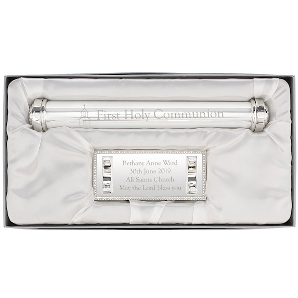 Personalised First Holy Communion Silver Plated Certificate Holder ...