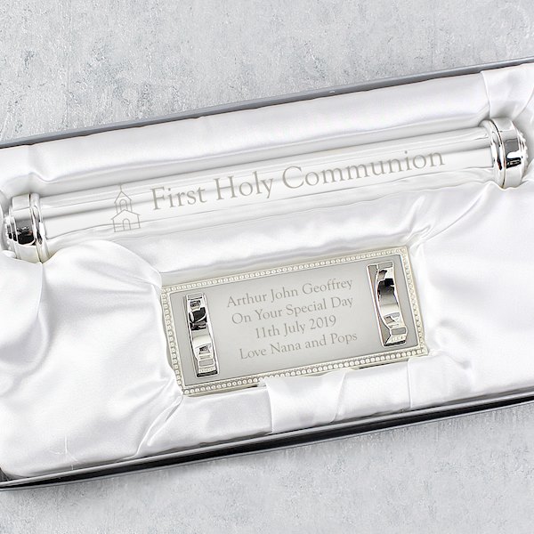 Personalised First Holy Communion Silver Plated Certificate Holder ...