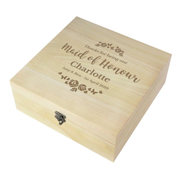 Personalised Floral Engraved Keepsake Box | SpecialMoment.co.uk