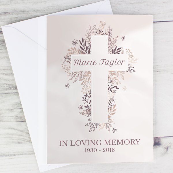Personalised Floral Cross Card | SpecialMoment.co.uk