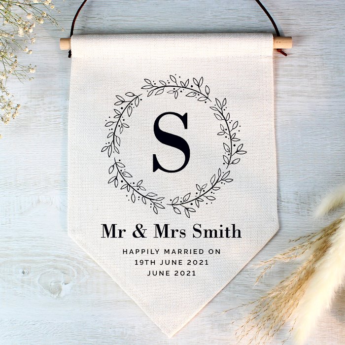 Personalised Floral Leaf Hanging Banner | SpecialMoment.co.uk