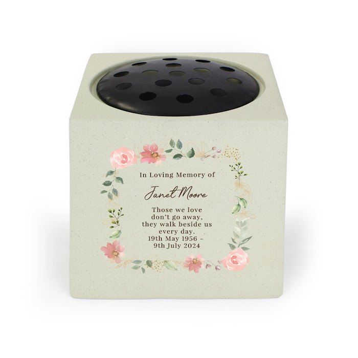 Personalised Floral Memorial Vase | SpecialMoment.co.uk