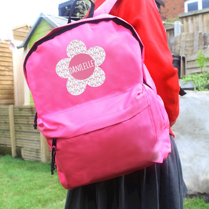 Personalised Flower Pink Backpack | SpecialMoment.co.uk