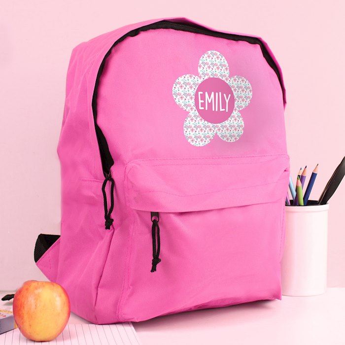 Personalised Flower Pink Backpack | SpecialMoment.co.uk