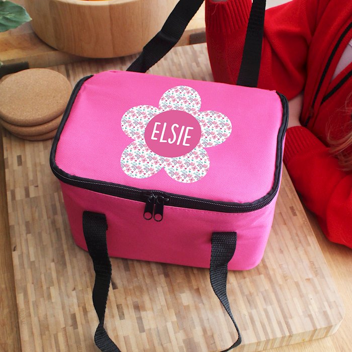 Personalised Flower Pink Lunch Bag | SpecialMoment.co.uk