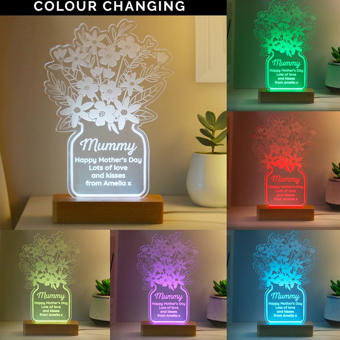 Personalised Flower Vase LED Light | SpecialMoment.co.uk