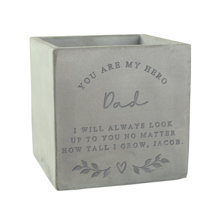 Personalised Free Text Concrete Plant Pot | SpecialMoment.co.uk