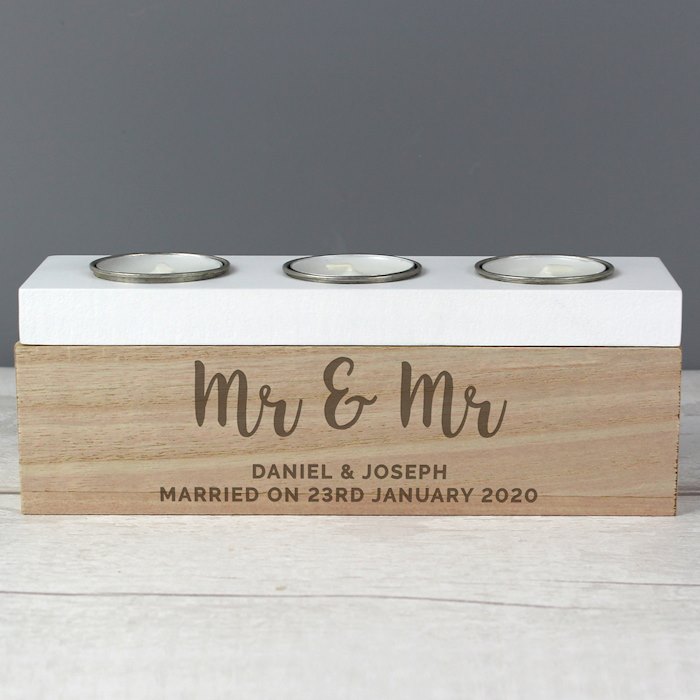 Personalised Free Text Triple Tea Light Box | SpecialMoment.co.uk