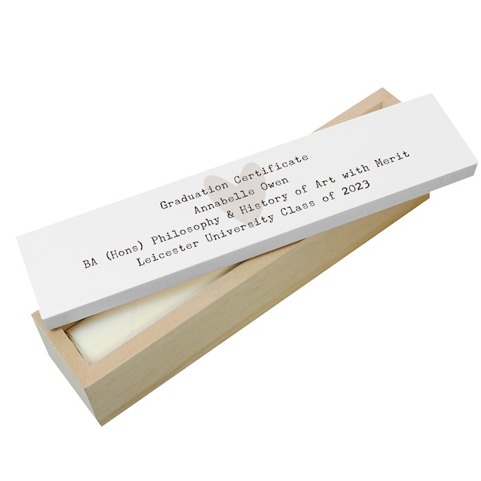 Personalised Free Text Wooden Certificate Holder | SpecialMoment.co.uk