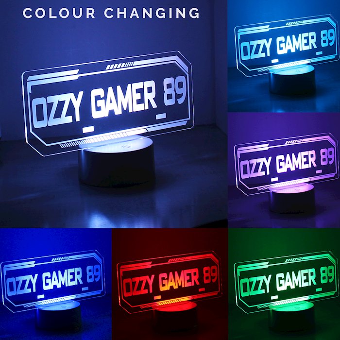 Personalised Gamer Tag LED Colour Changing Night Light | SpecialMoment ...