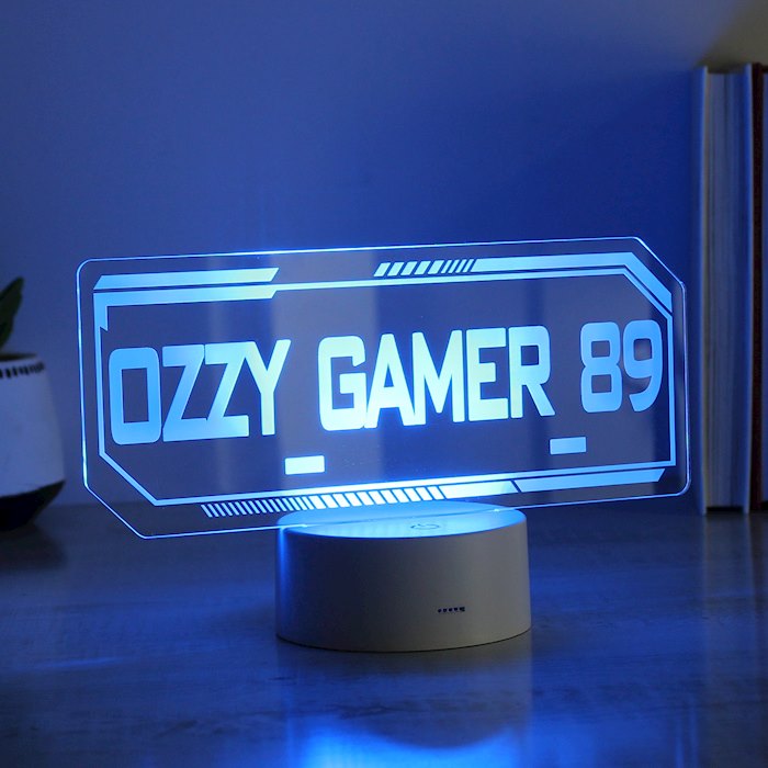 Personalised Gamer Tag LED Colour Changing Night Light | SpecialMoment ...