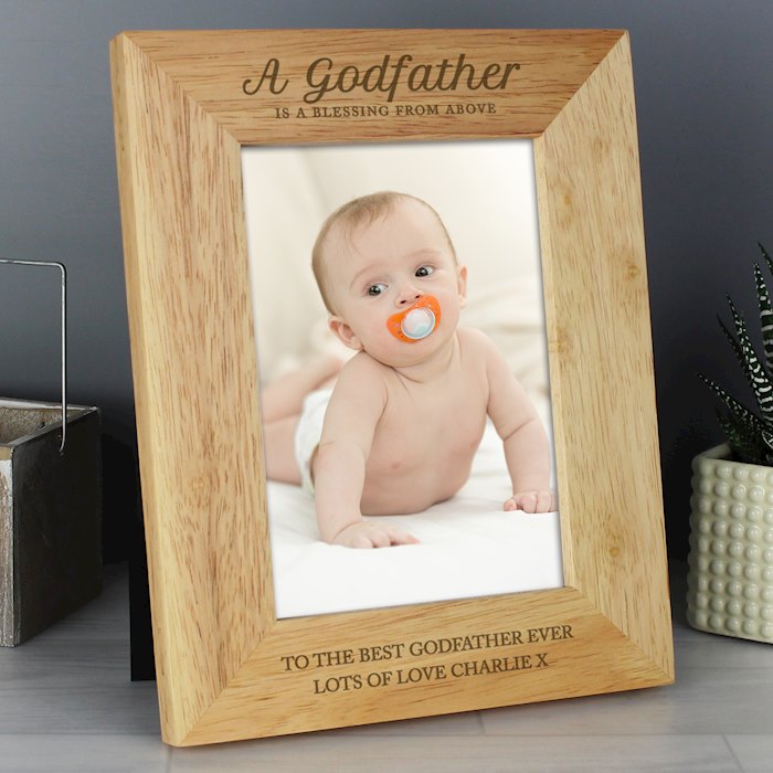 Personalised Godfather 5x7 Oak Finish Photo Frame | SpecialMoment.co.uk