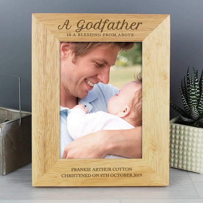 Personalised Godfather 5x7 Oak Finish Photo Frame | SpecialMoment.co.uk