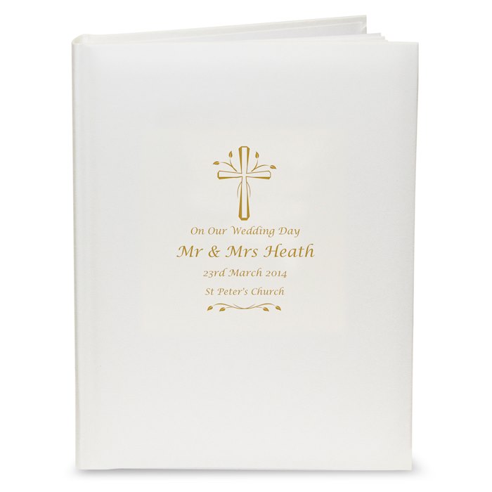 Personalised Gold Cross Traditional Photo Album | SpecialMoment.co.uk