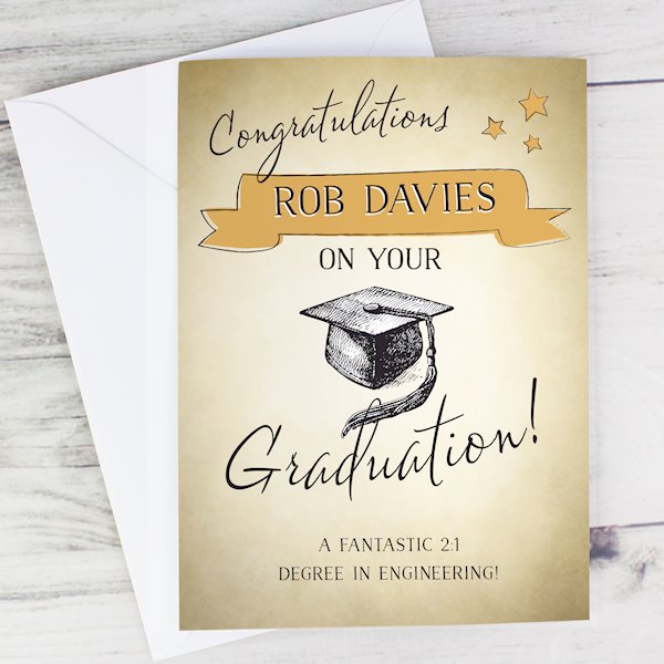 Personalised Gold Star Graduation Card | SpecialMoment.co.uk
