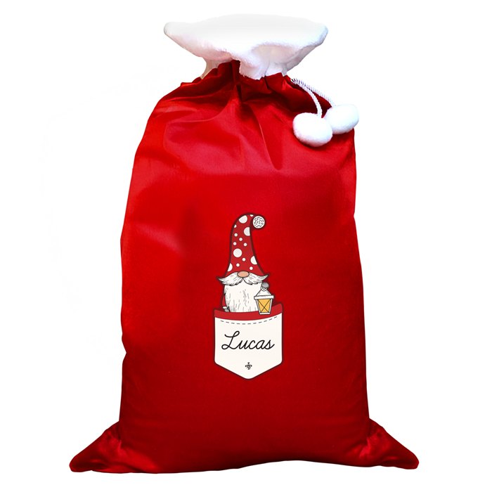 Personalised Gonk Family Red Christmas Sack - Male | SpecialMoment.co.uk