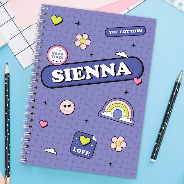 Personalised Good Vibes A5 Notebook | SpecialMoment.co.uk