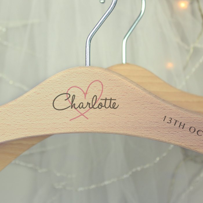 Personalised Heart Wooden Hanger | SpecialMoment.co.uk
