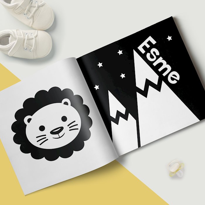 Personalised High Contrast Black and White Baby Book | SpecialMoment.co.uk