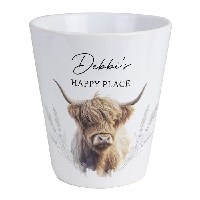 Personalised Highland Cow Plant Pot | SpecialMoment.co.uk