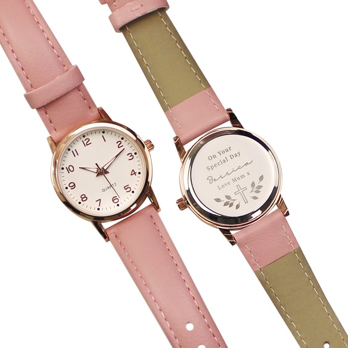 Personalised Holy Communion / Christening Pink Watch | SpecialMoment.co.uk