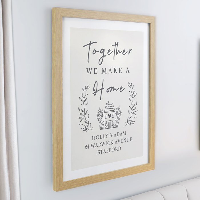 Personalised Home Oak Poster Frame | SpecialMoment.co.uk