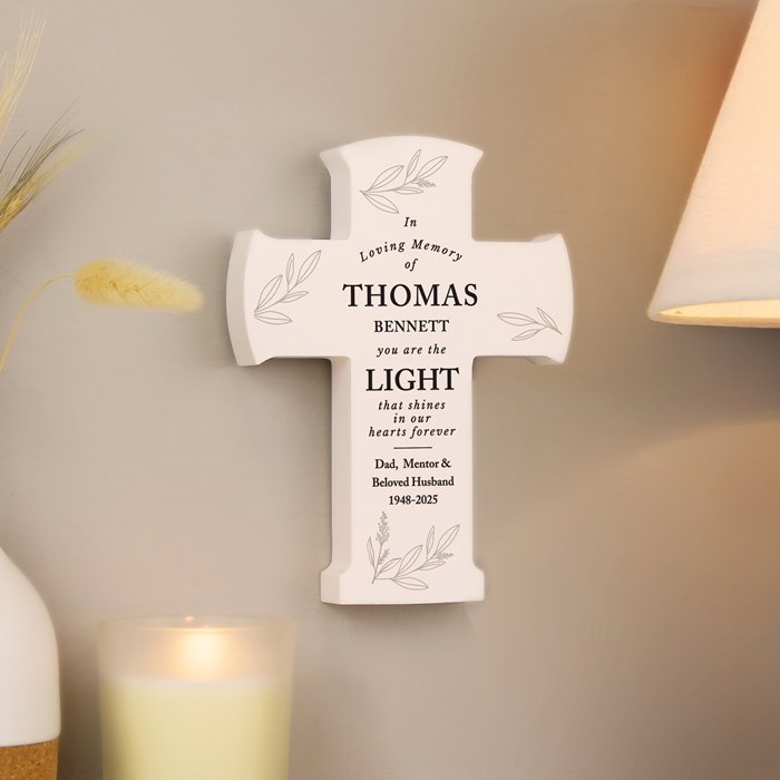 Personalised In Loving Memory Cross Ornament | SpecialMoment.co.uk