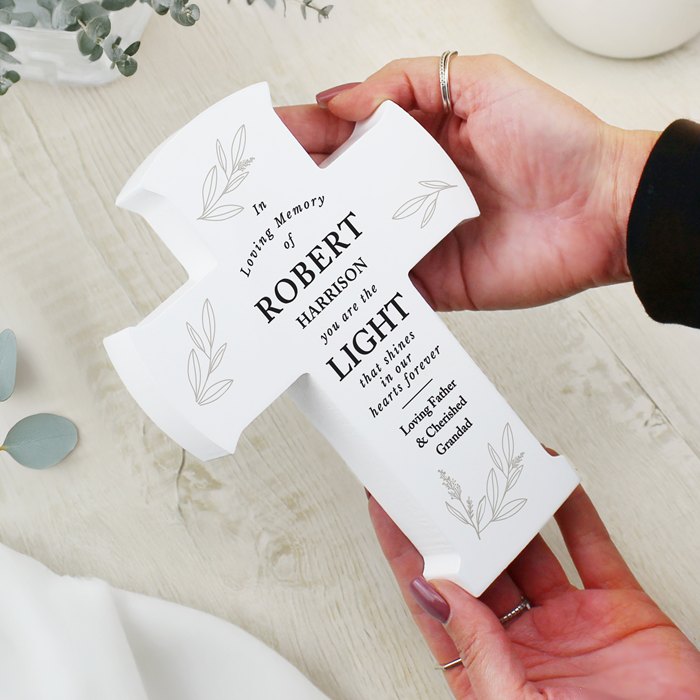 Personalised In Loving Memory Cross Ornament | SpecialMoment.co.uk