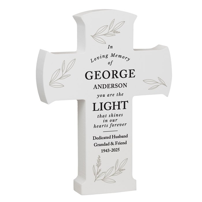 Personalised In Loving Memory Cross Ornament | SpecialMoment.co.uk