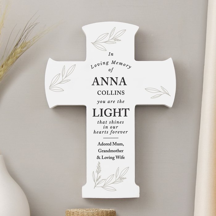 Personalised In Loving Memory Cross Ornament | SpecialMoment.co.uk