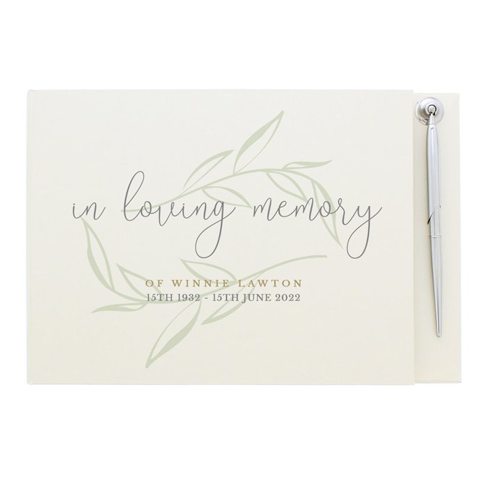 Personalised In Loving Memory Guest Book & Pen | SpecialMoment.co.uk
