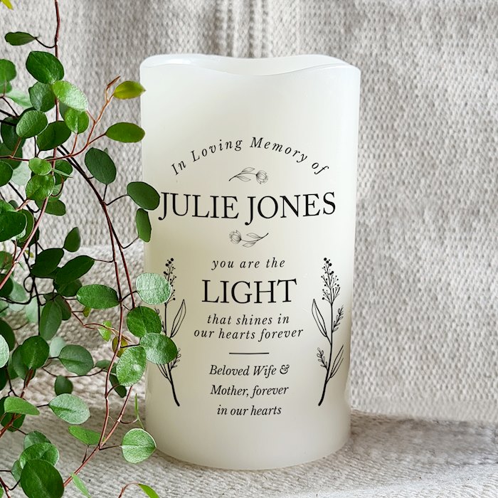 Personalised In Loving Memory LED Candle | SpecialMoment.co.uk