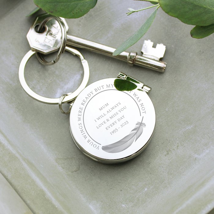 Personalised In Loving Memory Round Photo Keyring | SpecialMoment.co.uk