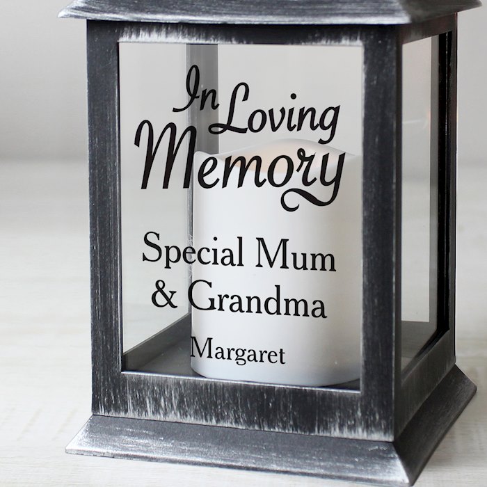 Personalised In Loving Memory Rustic Black Lantern | SpecialMoment.co.uk