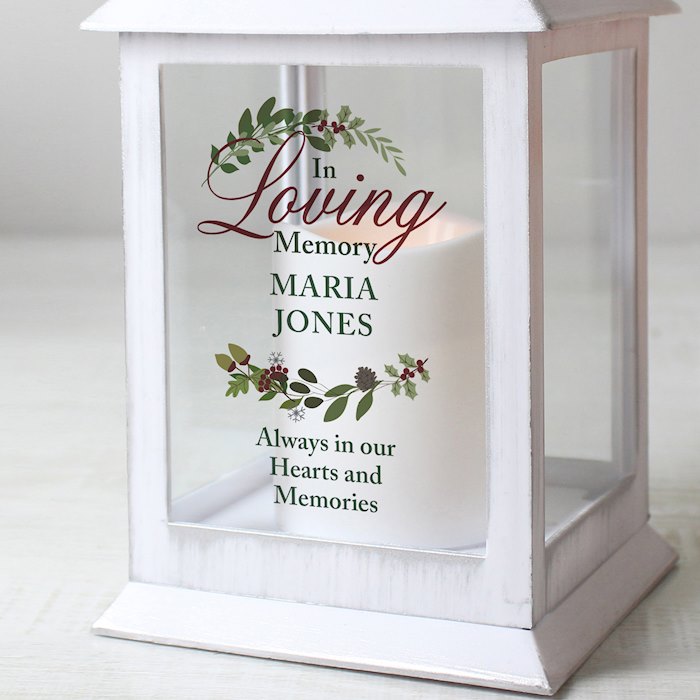 Personalised In Loving Memory White Lantern | SpecialMoment.co.uk