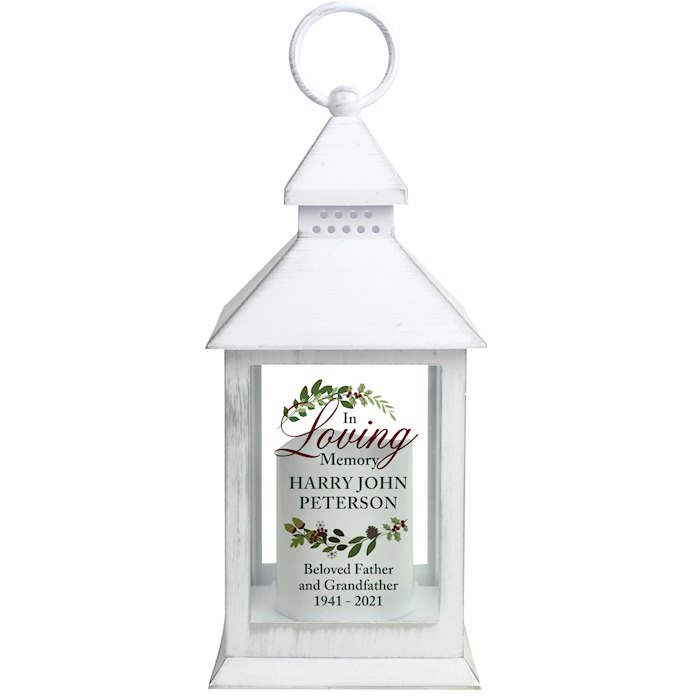 Personalised In Loving Memory White Lantern | SpecialMoment.co.uk