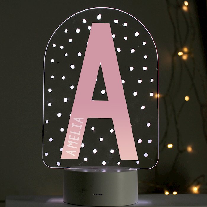 Personalised Initial LED Colour Changing Night Light | SpecialMoment.co.uk