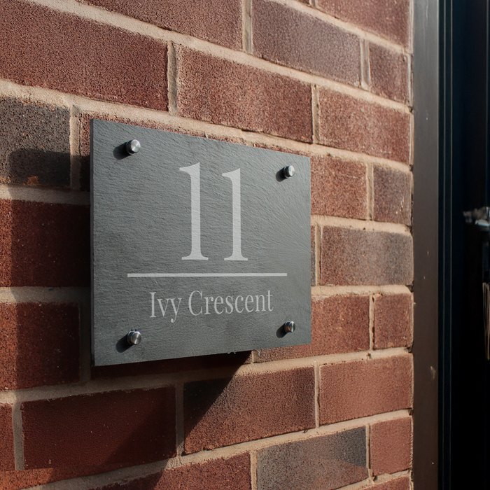 Personalised Large Number Slate House Sign | SpecialMoment.co.uk