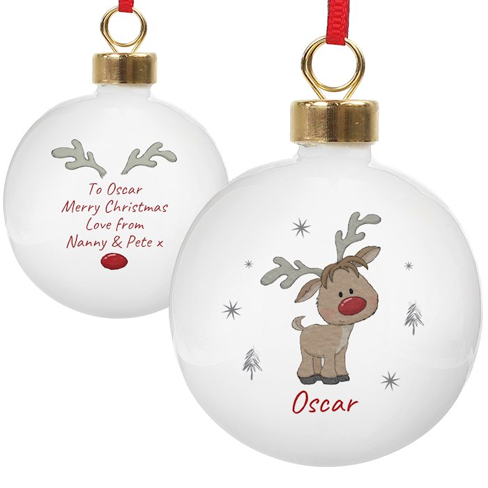 Personalised Little Reindeer Bauble | SpecialMoment.co.uk