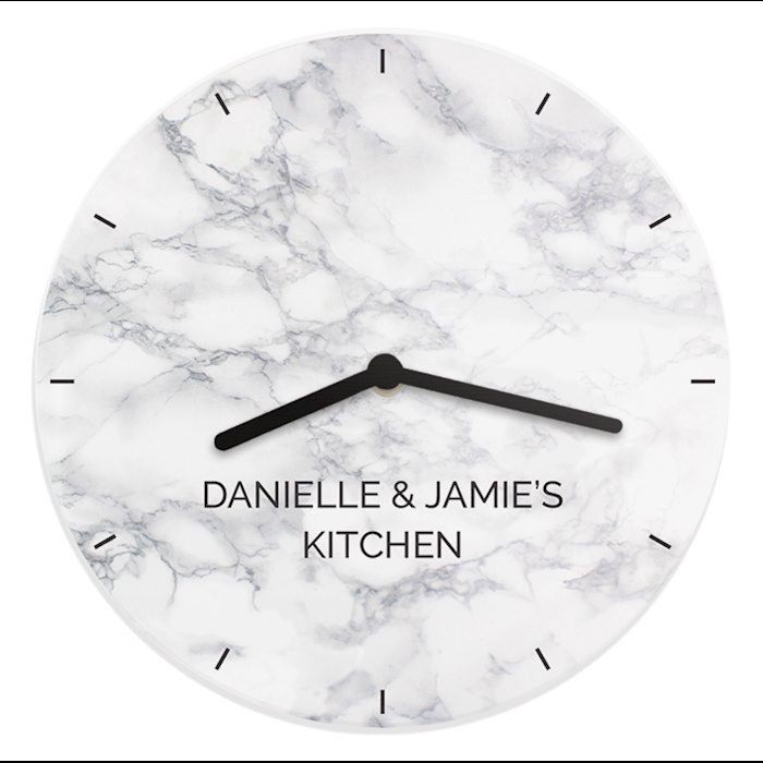 Personalised Marble Effect Wooden Clock | SpecialMoment.co.uk
