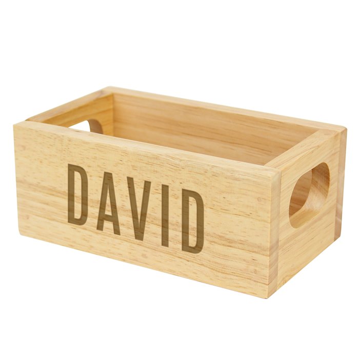 Personalised Name Only Mini Wooden Crate | SpecialMoment.co.uk